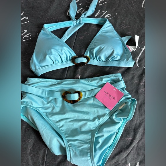 kate spade | Swim | Nwt Kate Spade Light Blue Bikini With Heart Accent ...